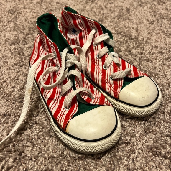 Converse | Shoes | Rare Vintage Converse Red White Kids Christmas Candy ...